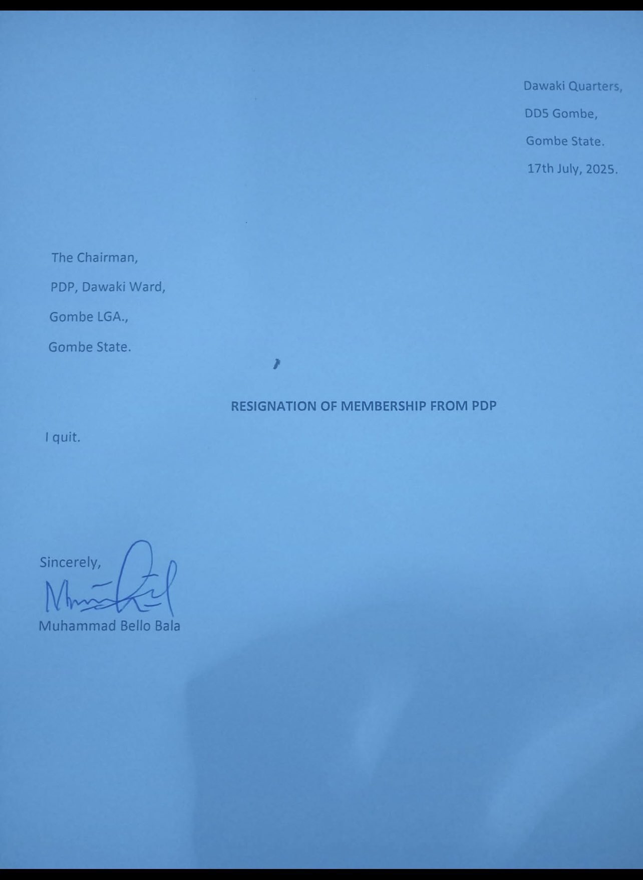 PDP Member's Resignation Letter Sparks Debate - AmiLoaded News